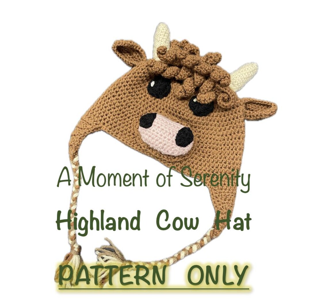 Highland Cow Crochet Hat Pattern | Cow Beanie Pattern | Highland Coo ...