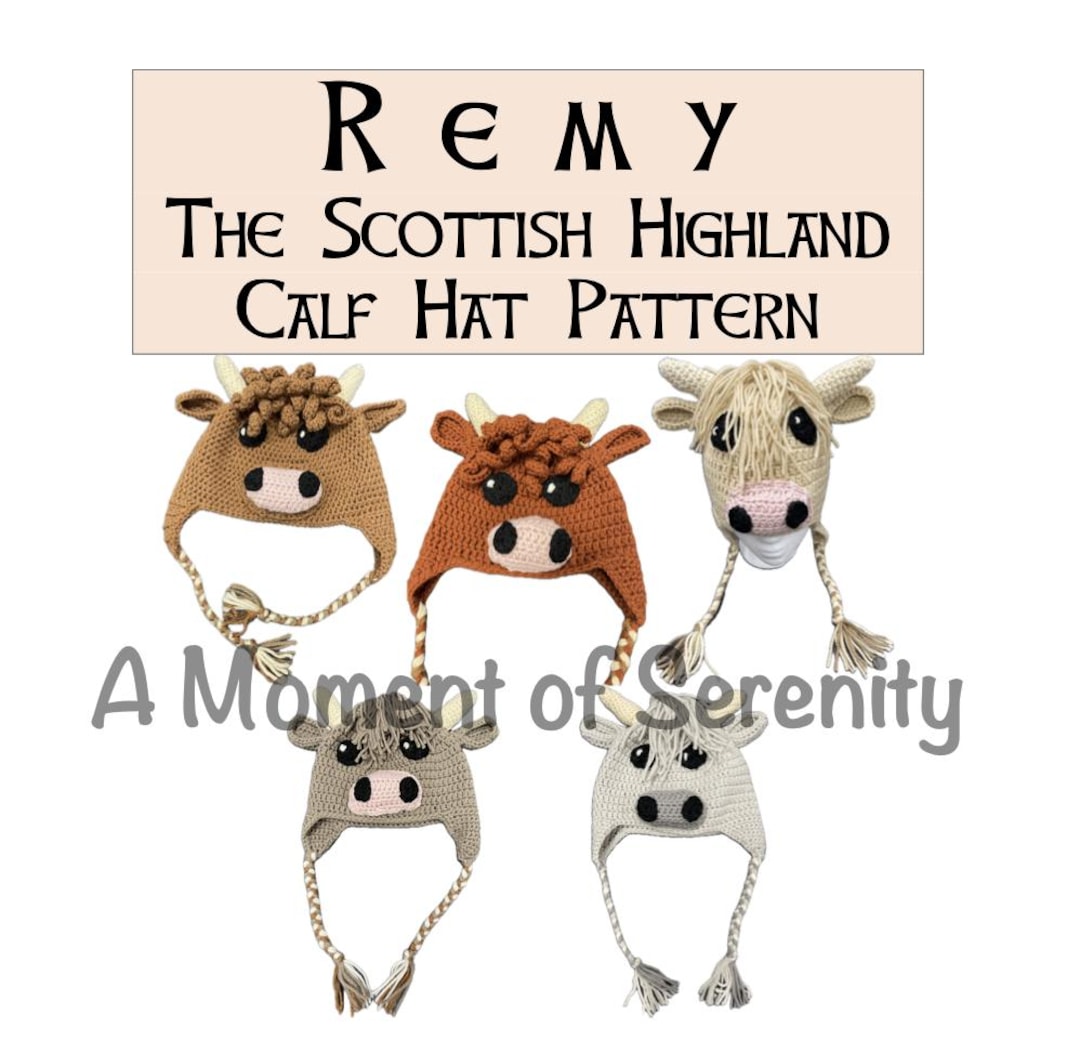 Highland Cow Crochet Hat Pattern | Cow Beanie Pattern | Highland Coo ...
