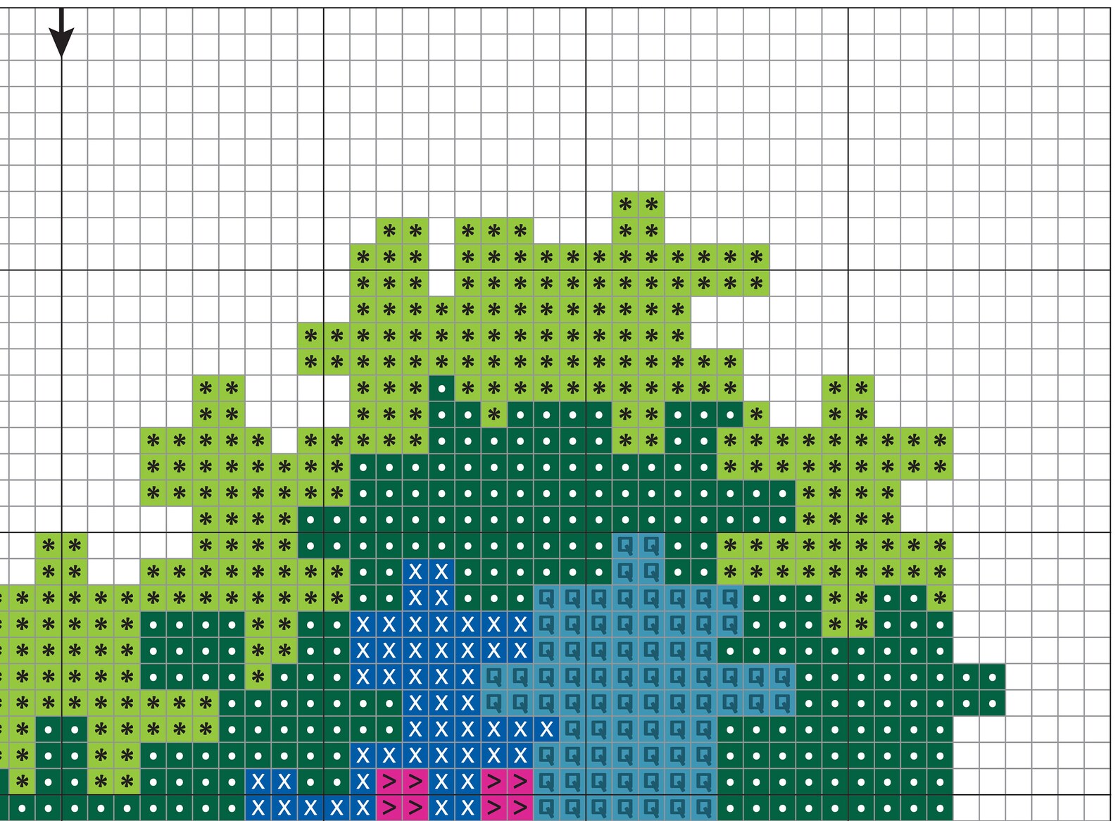 Modern Cross Stitch Pattern - Digital Format PDF - Jigsaw Heart Series ...