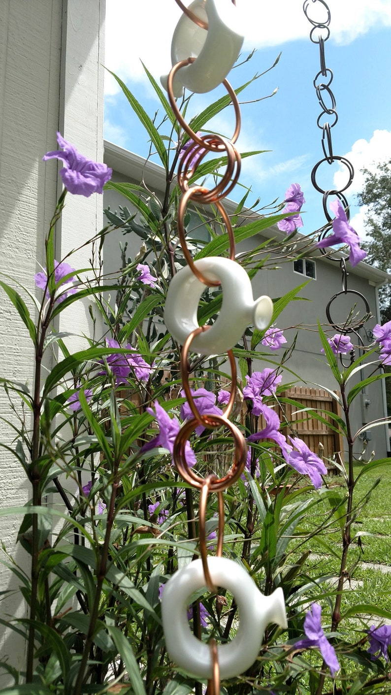 White Vase Rain Chain - Etsy