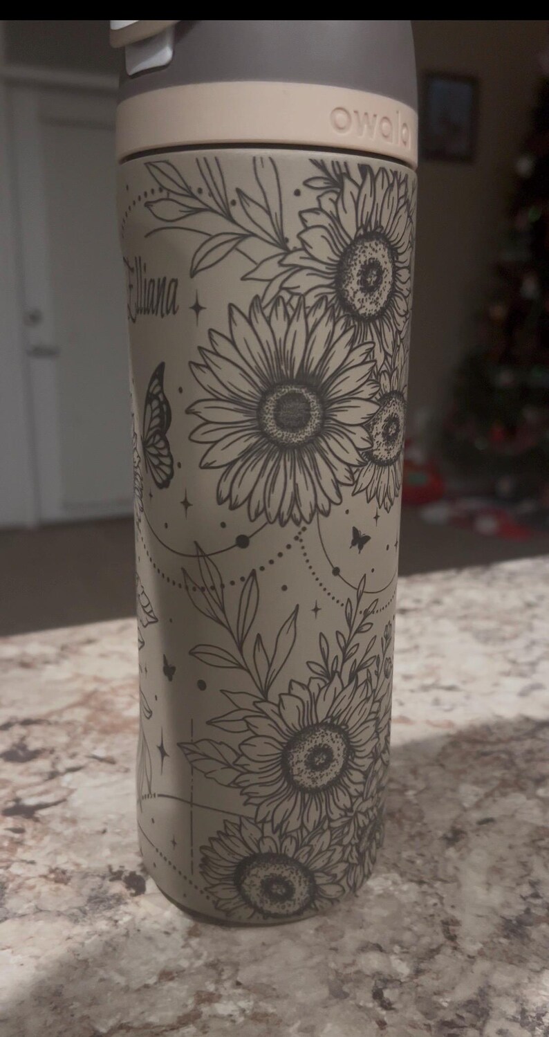 Laser Engraved Owala Tumbler, Full Wrap Sunflower - Etsy