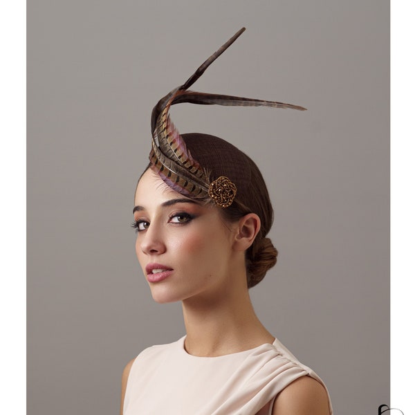 Brown Fascinator - Etsy