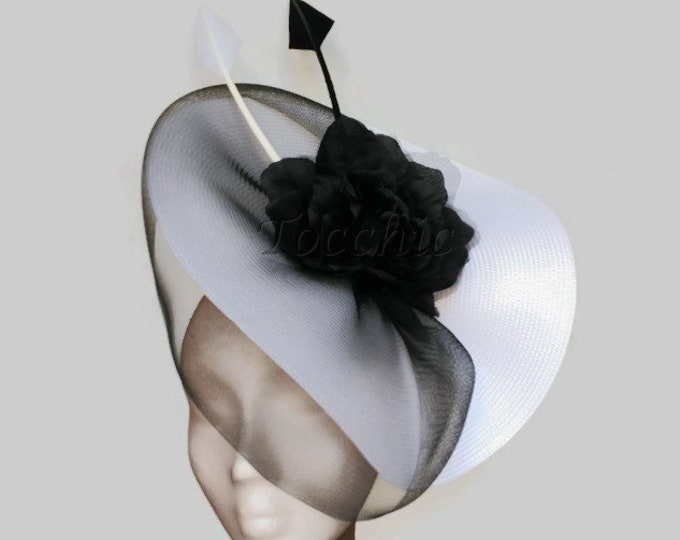 Black and White Hat, Big White and Black Hats, Black Fascinators, White ...