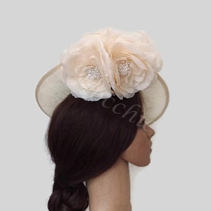 Cream Flower Hat Ivory Wedding Hat With Flowers Cream Royal - Etsy