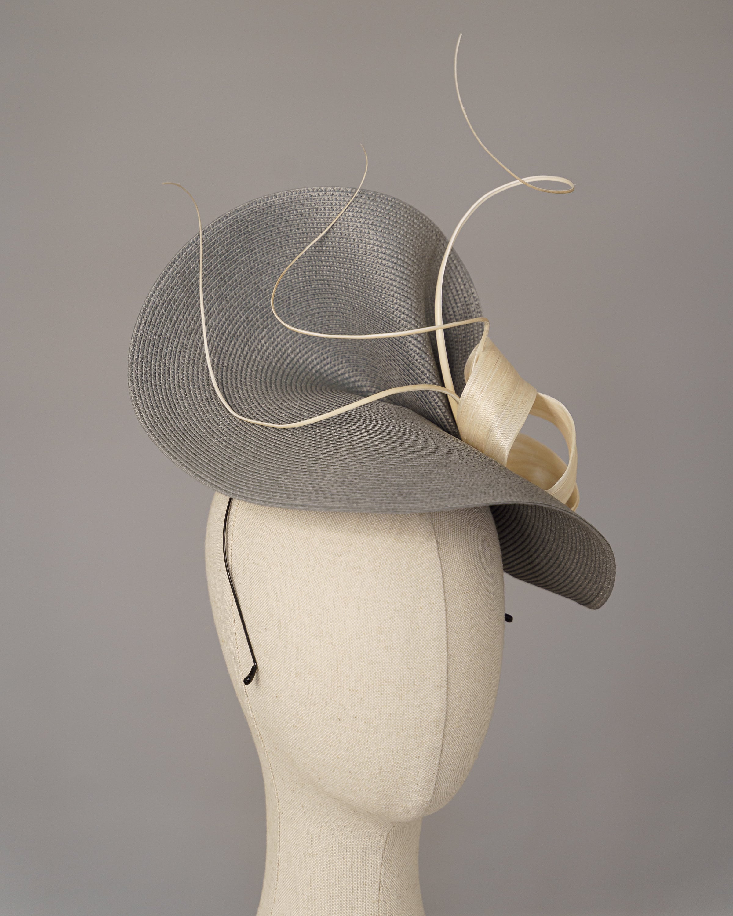 Grey and Cream Wedding Hat With Feathers Grey Ladies - Etsy