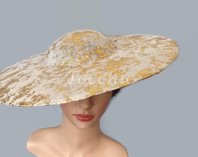 Gold Kentucky Derby Hat Woman Gold Wedding Hat Gold and - Etsy