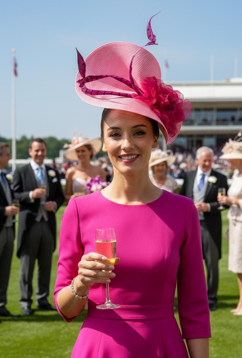 Hot Pink Derby Hats for Women - Pale Pink Fascinator - Fuchsia Royal ...