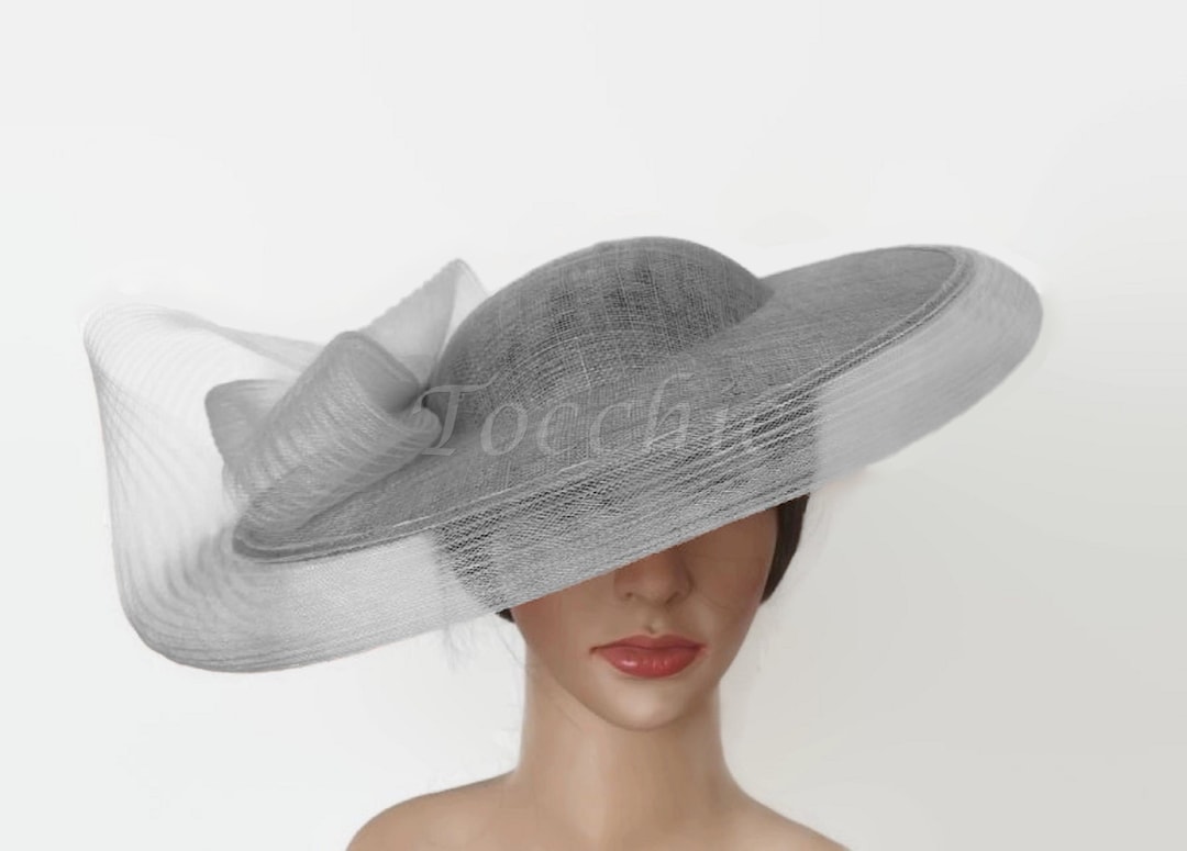 Grey Woman Dressy Hat for Weddings Elegant Grey Ascot Hat - Etsy