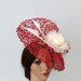 Red and White Derby Hat for Women Red Ascot Hats Veil - Etsy