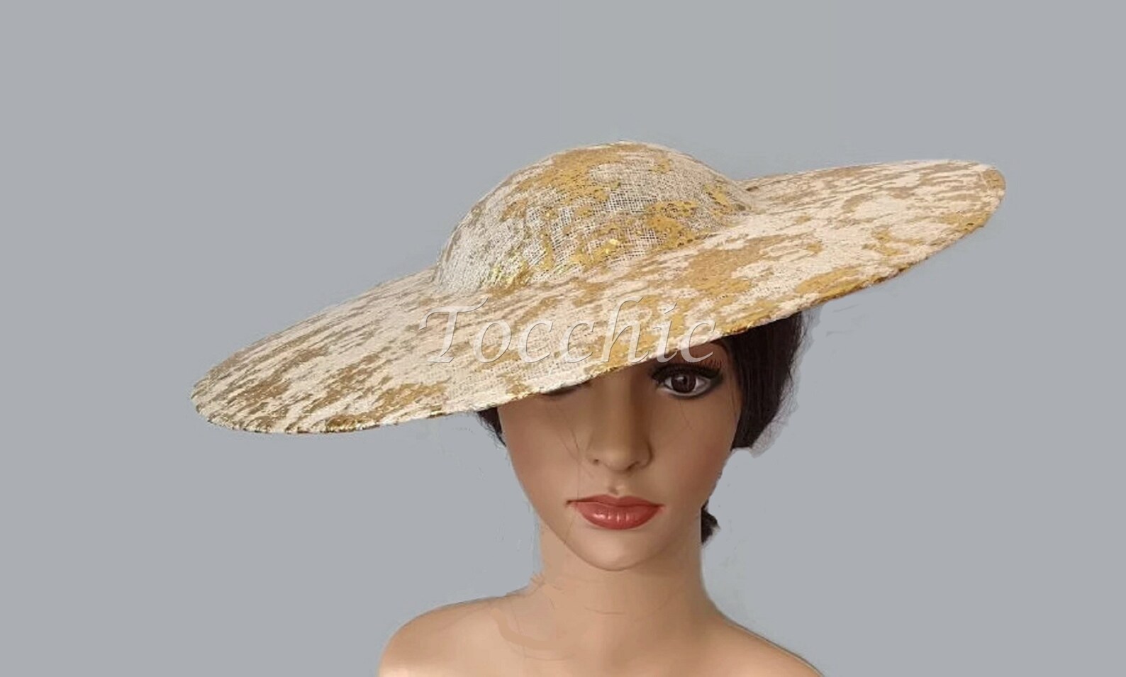 Gold Kentucky derby hat woman Gold wedding hat gold and | Etsy