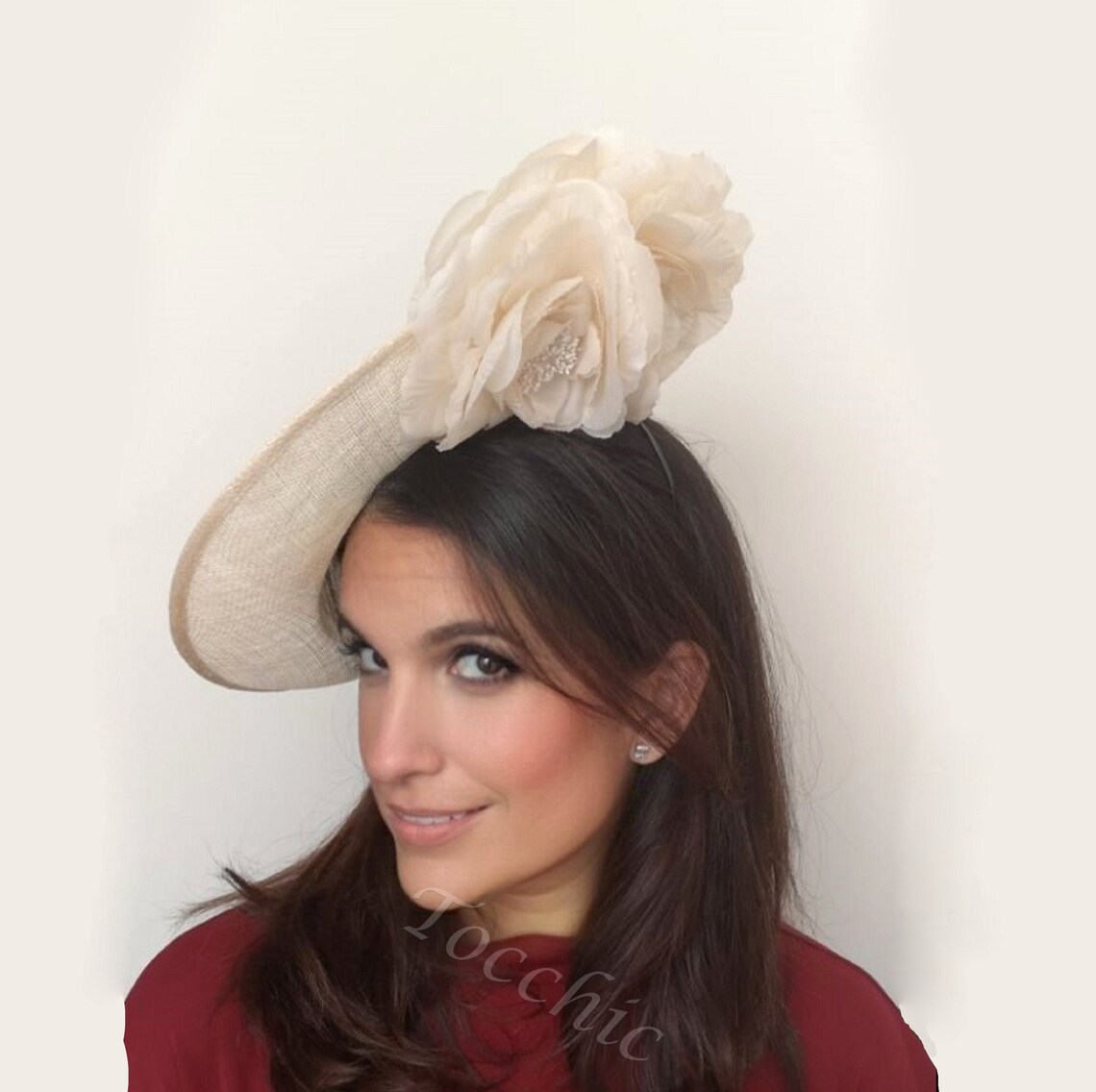 Cream Flower Hat Ivory Wedding Hat With Flowers Cream Royal - Etsy