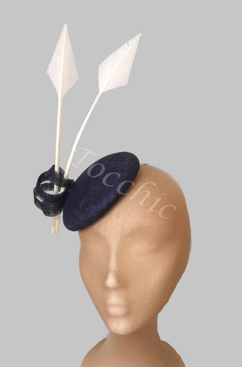 Blue Wedding Hat for Woman Navy Blue Cocktail Hat Navy Blue | Etsy