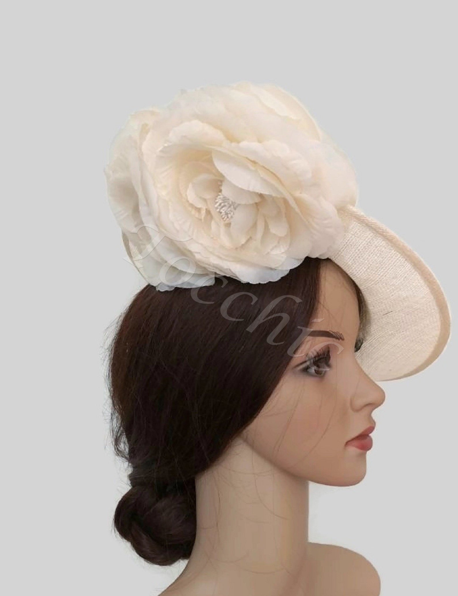 Cream Flower Hat Ivory Wedding Hat With Flowers Cream Royal - Etsy