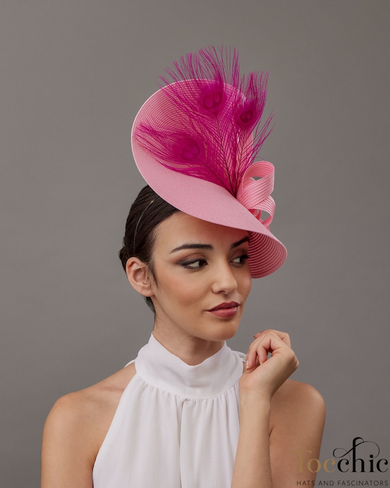 Pink Wedding Hats for Women - Pale Pink Royal Ascot Fascinator ...