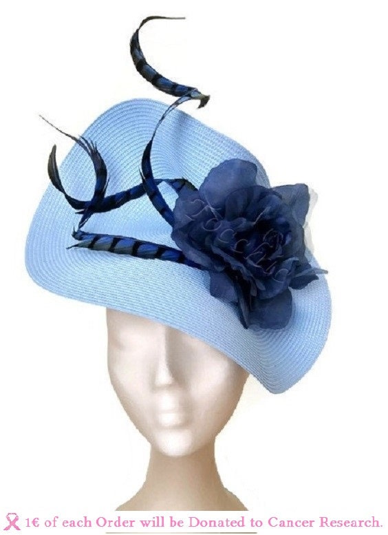 Pale Blue Fascinator Light Blue Hat Royal Blue Ascot Hat - Etsy