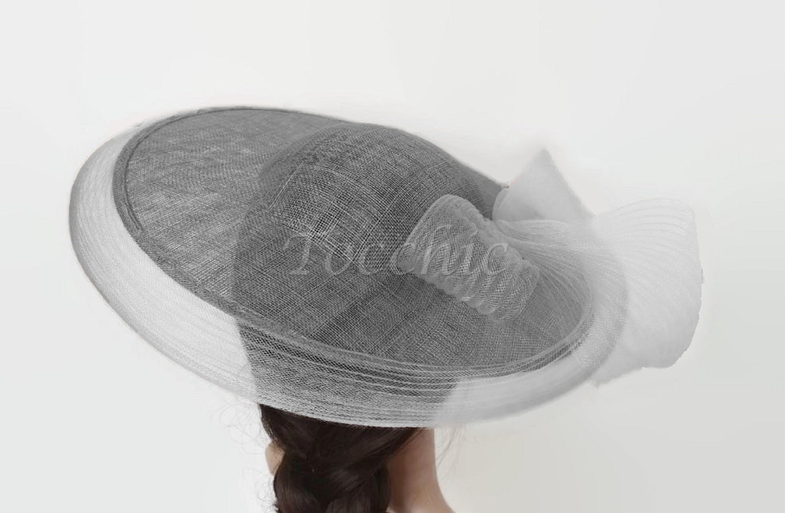 Grey Woman Dressy Hat for Weddings, Elegant Grey Ascot Hat, Kentucky ...