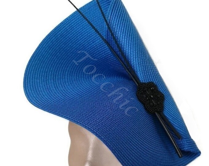 Feather Fascinator Blue, Navy Blue Hat, Navy Wedding Hat, Navy ...