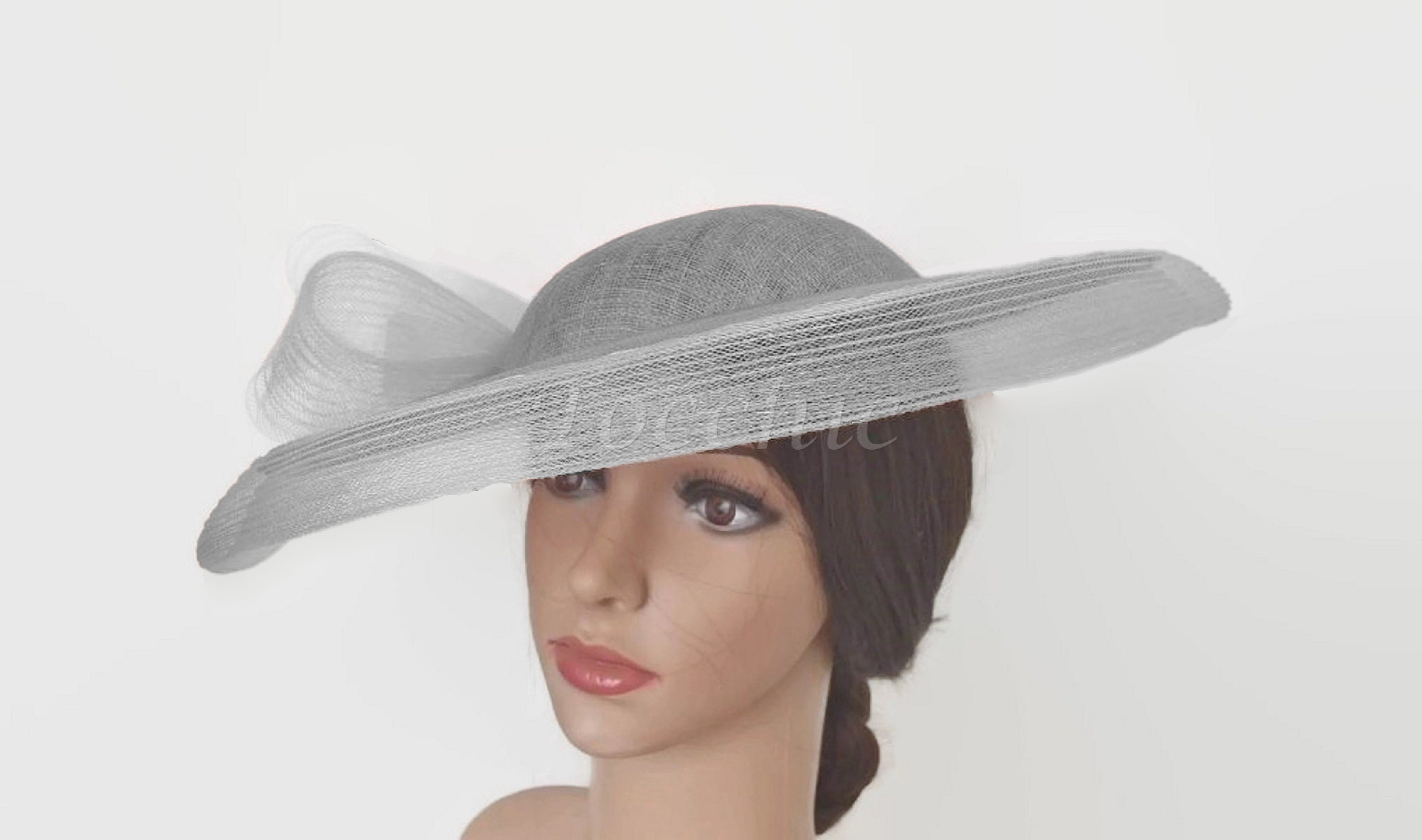 Grey Woman Dressy Hat for Weddings, Elegant Grey Ascot Hat, Kentucky ...