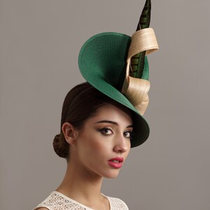 Kentucky Derby Hat Green Women, Dark Green Ascot Hat, Forest Green ...