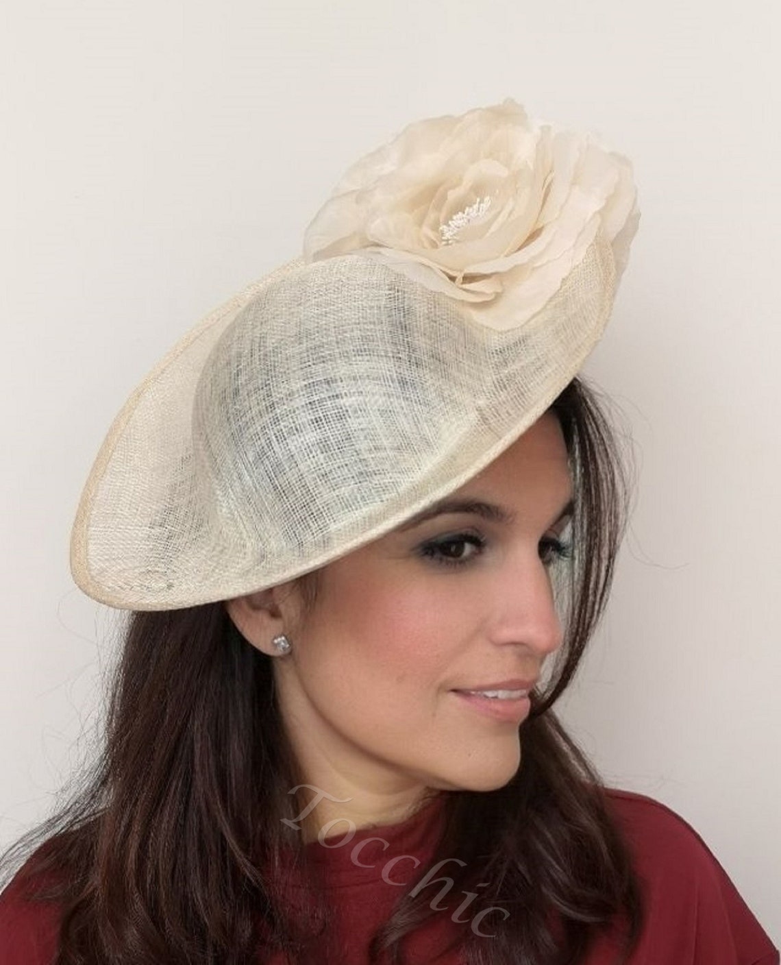 Cream Flower Hat Ivory Wedding Hat With Flowers Cream Royal - Etsy