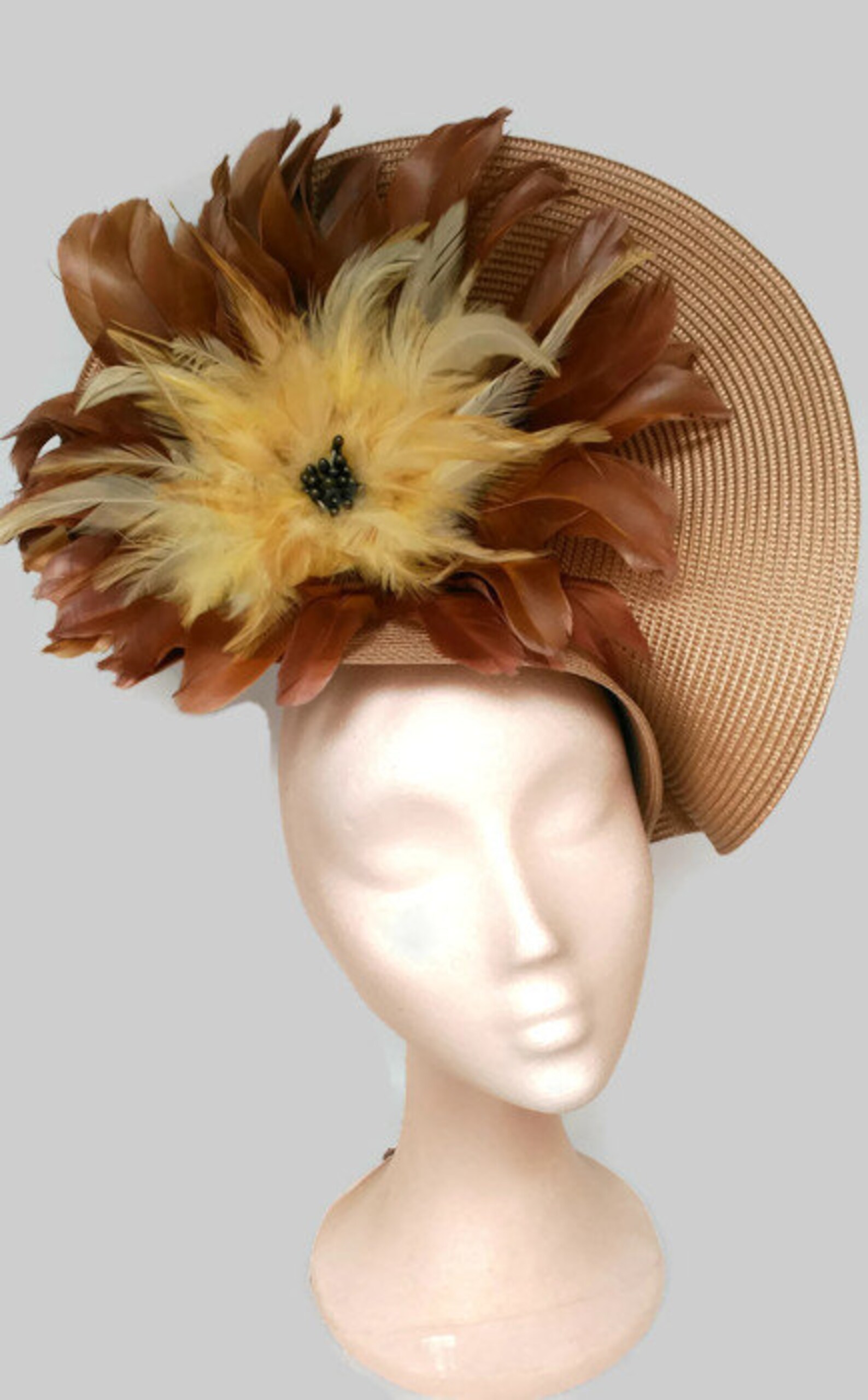 Beige Fascinator Cream Fascinator Feather Fascinator Brown | Etsy