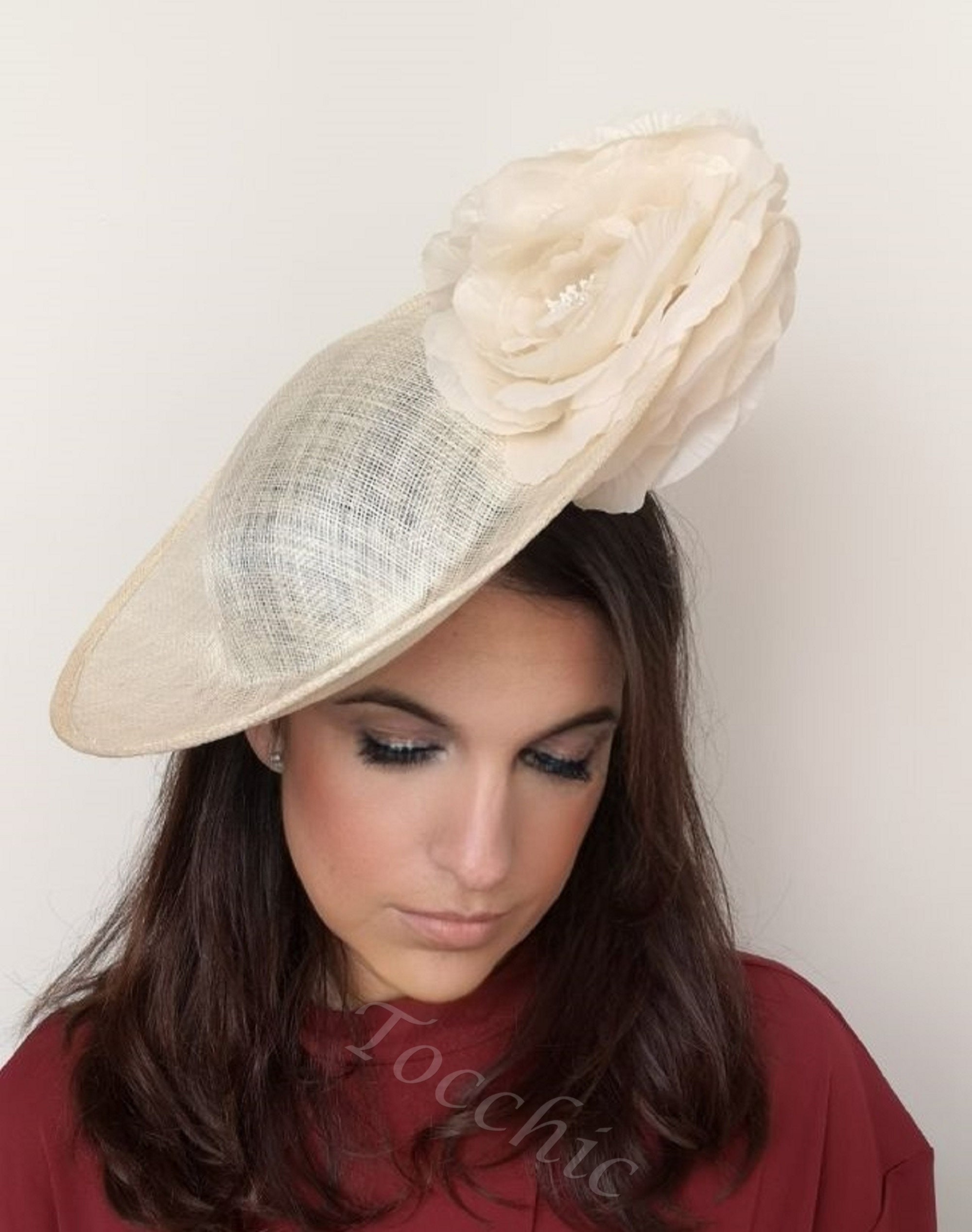 Cream Flower Hat Ivory Wedding Hat With Flowers Cream Royal - Etsy