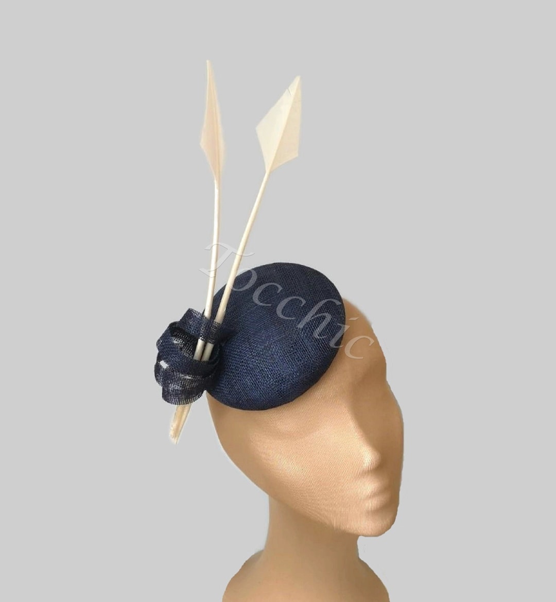 Blue Wedding Hat for Woman Navy Blue Cocktail Hat Navy Blue - Etsy