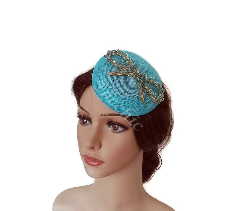 Tocado turquesa de coctel tocado de boda turquesa pequeño - Etsy España