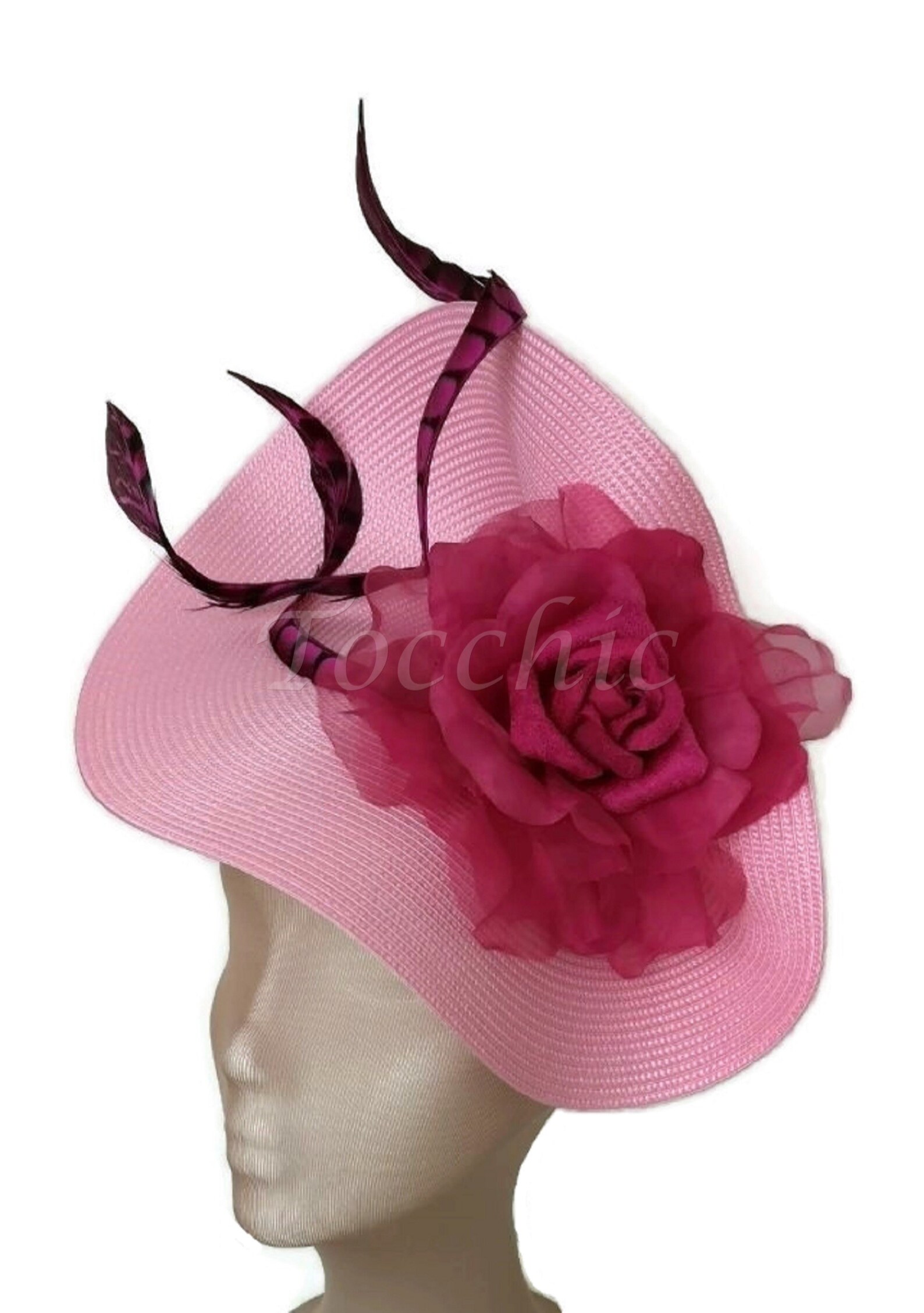 Pink Derby Hats for Women Pale Pink Fascinator Fuchsia Ascot | Etsy