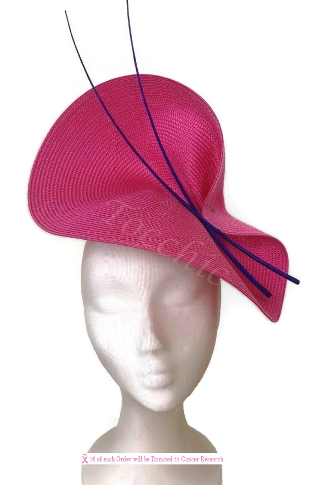 Pink and Royal Blue Hat,pink Wedding Hat,fuschia Pink and Blue Royal ...