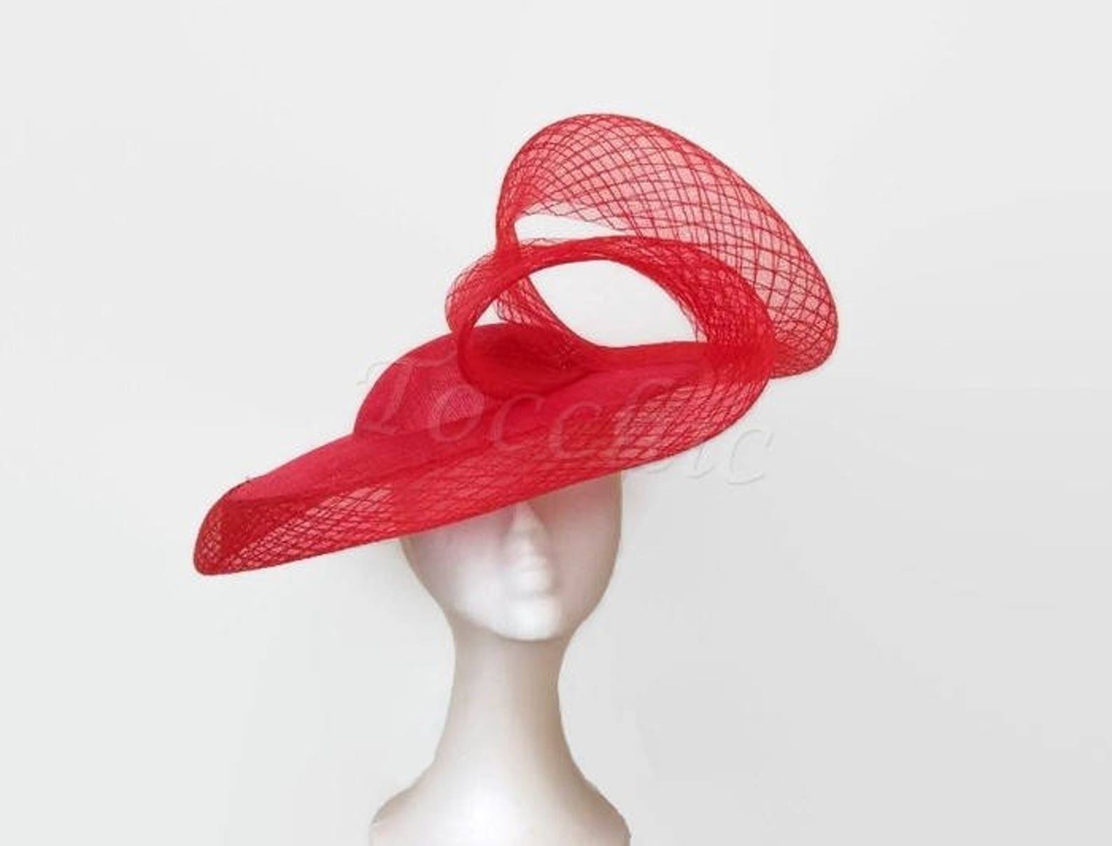 Red Kentucky Derby Hat Veil Hat Red Red Ascot Hat Wedding | Etsy