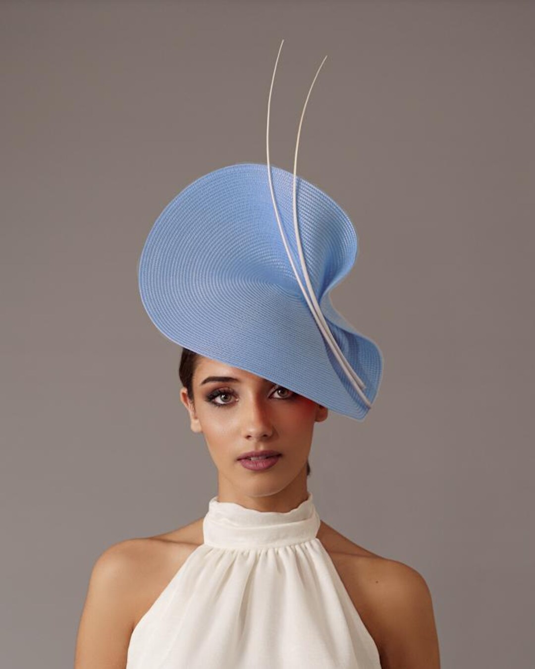 Pale Blue Fascinator Hat for Women at Weddings, Light Blue Kentucky ...