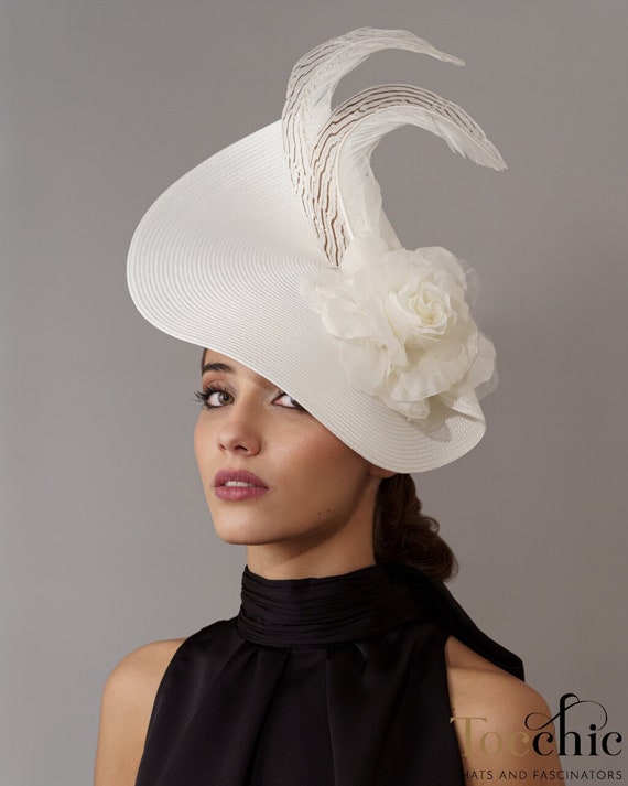 Ladies white wedding hats store