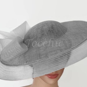 Grey Woman Dressy Hat for Weddings, Elegant Grey Ascot Hat, Kentucky ...