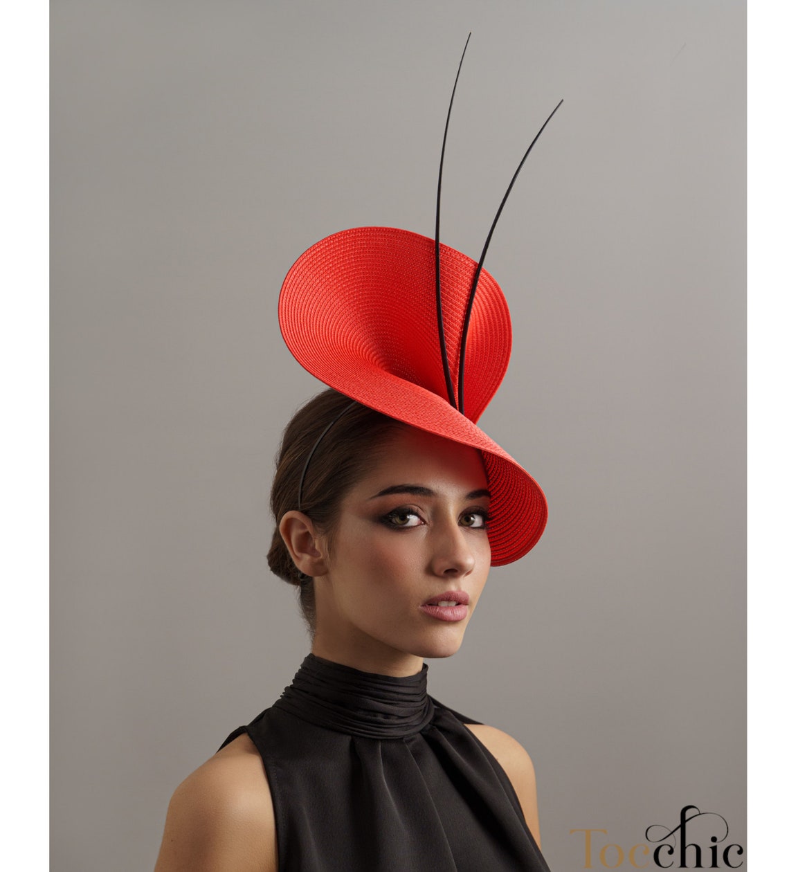 Black and Red Fascinator With Feathers Ladies Ascot Races - Etsy