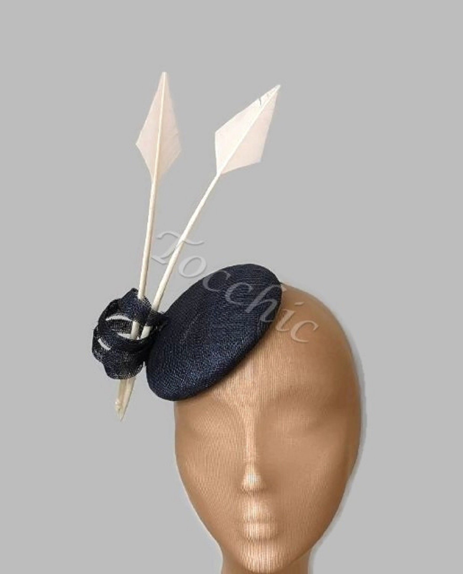 Blue Wedding Hat for Woman Navy Blue Cocktail Hat Navy Blue | Etsy