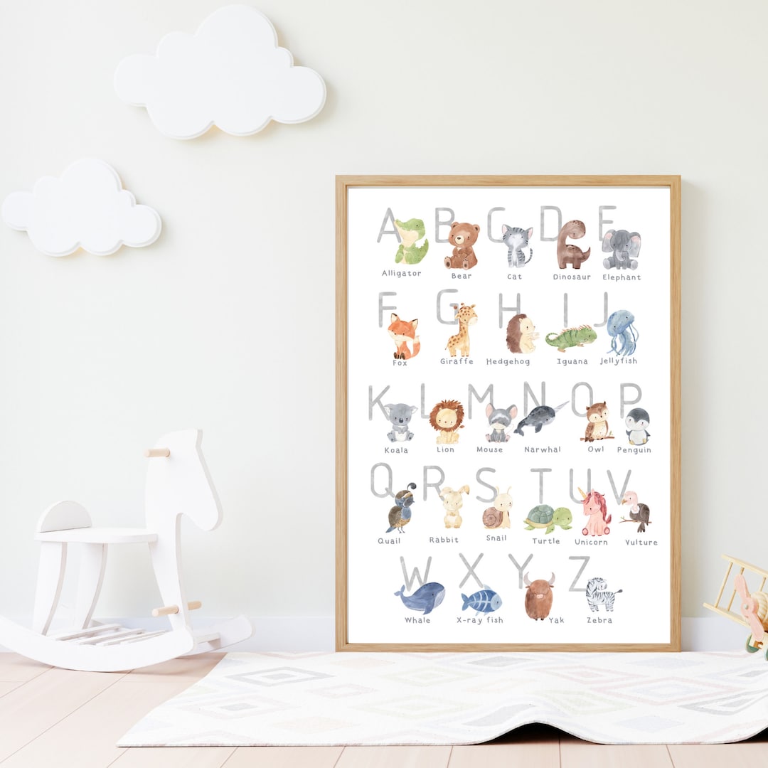 Print on Demand Baby Animal Alphabet Baby Print Animal - Etsy