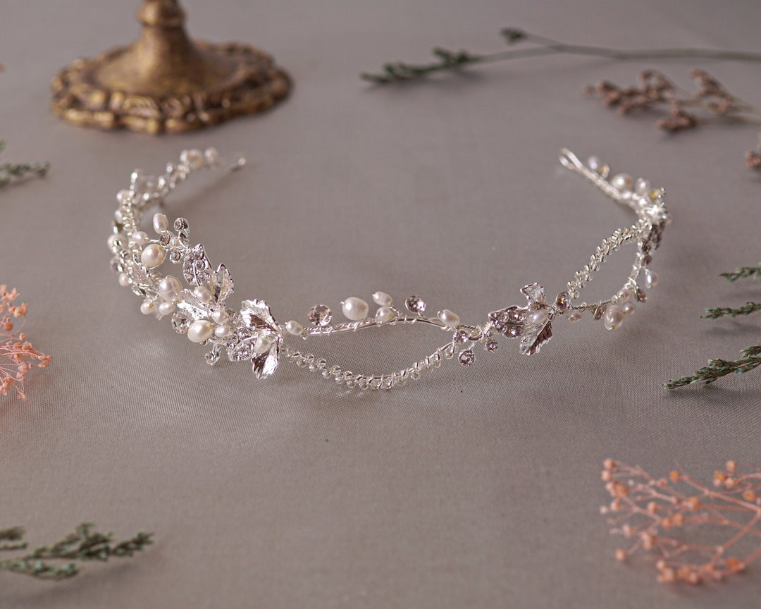 Eternity Tiara With Fresh Water Pearls Hair Piece, Wedding Accessory ...