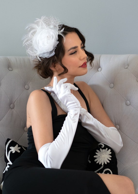 22 White Satin Opera Length Adult Evening Formal Gloves Classic Wedding Accessory Bridal Gloves Prom Accessory Costume Gloves Etsy