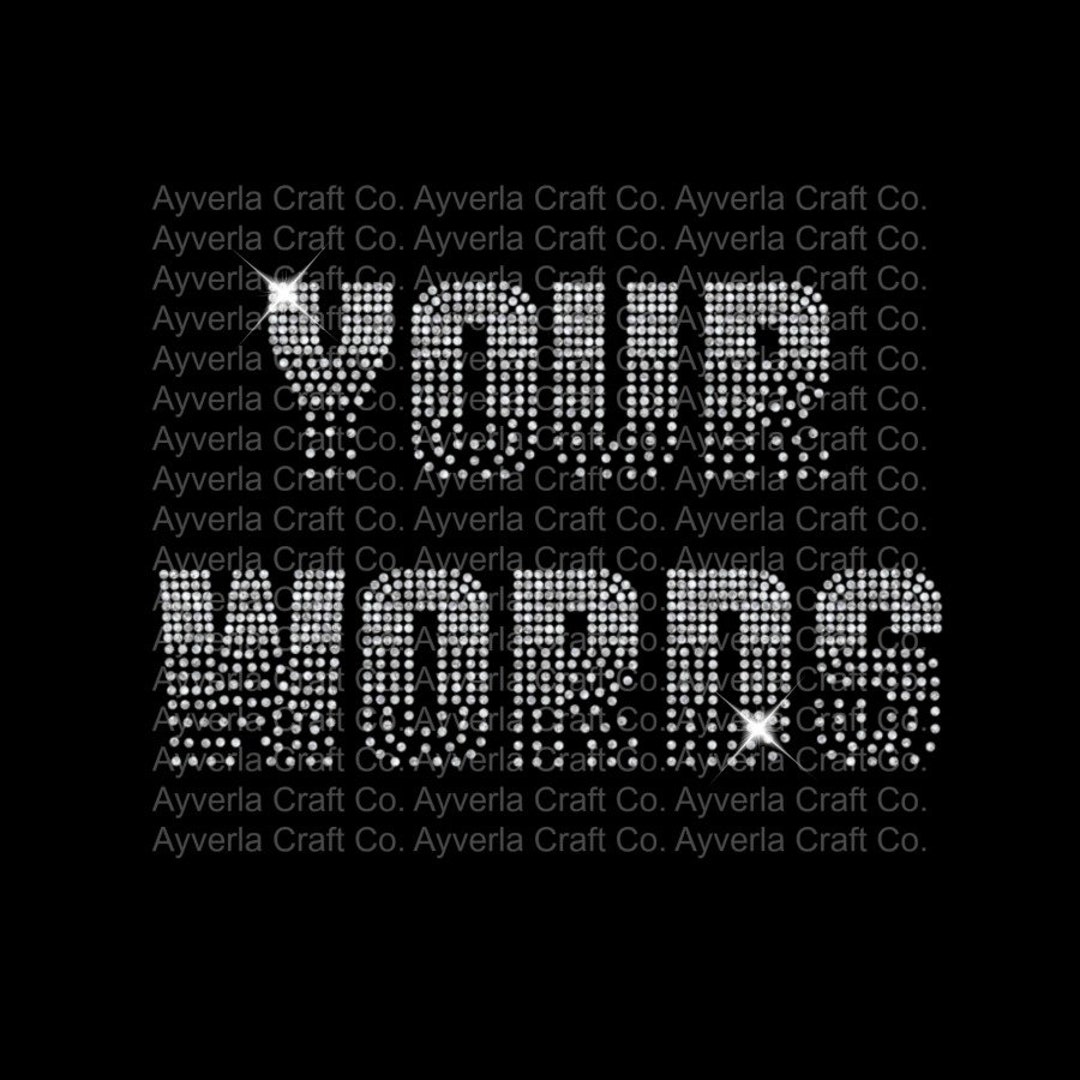 DIY Custom Large Fading Block Letter Rhinestone Transfer, Font Bling ...