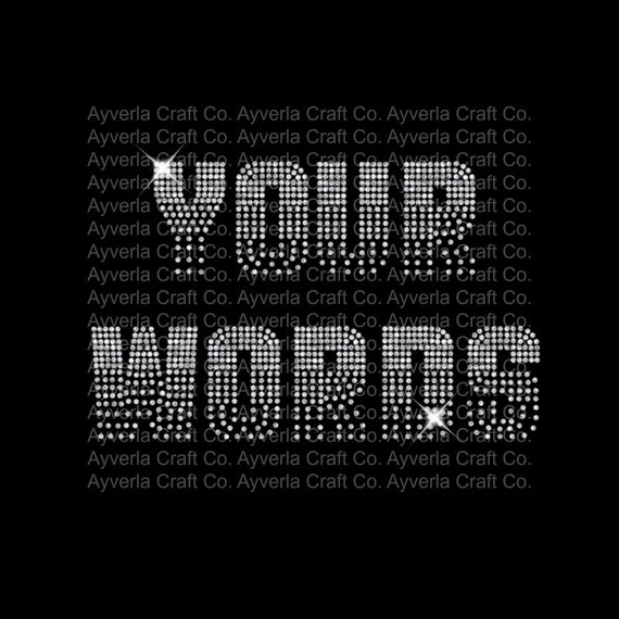 DIY Custom Large Fading Block Letter Rhinestone Transfer Font - Etsy
