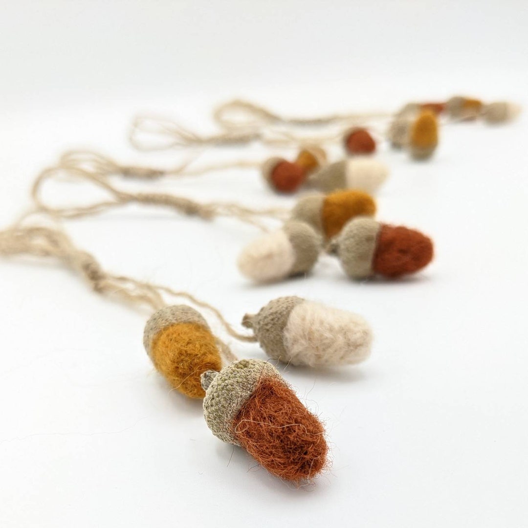 Felted Acorns Hanging Christmas Tree Decoration, Handmade - Etsy UK