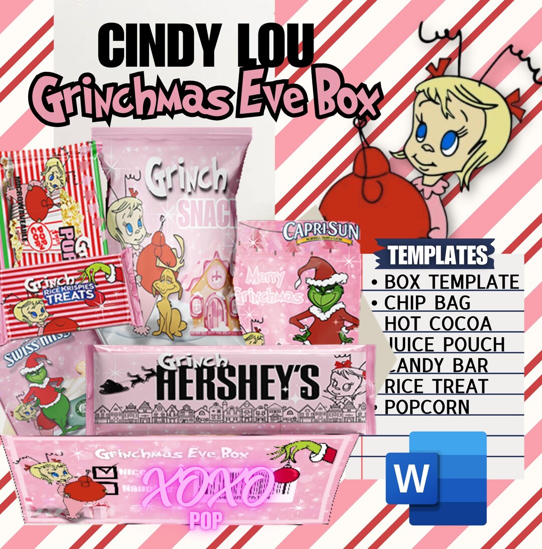 Cindy Lou Whoville Grinchmas Eve Box Templates (digital Download) - Etsy