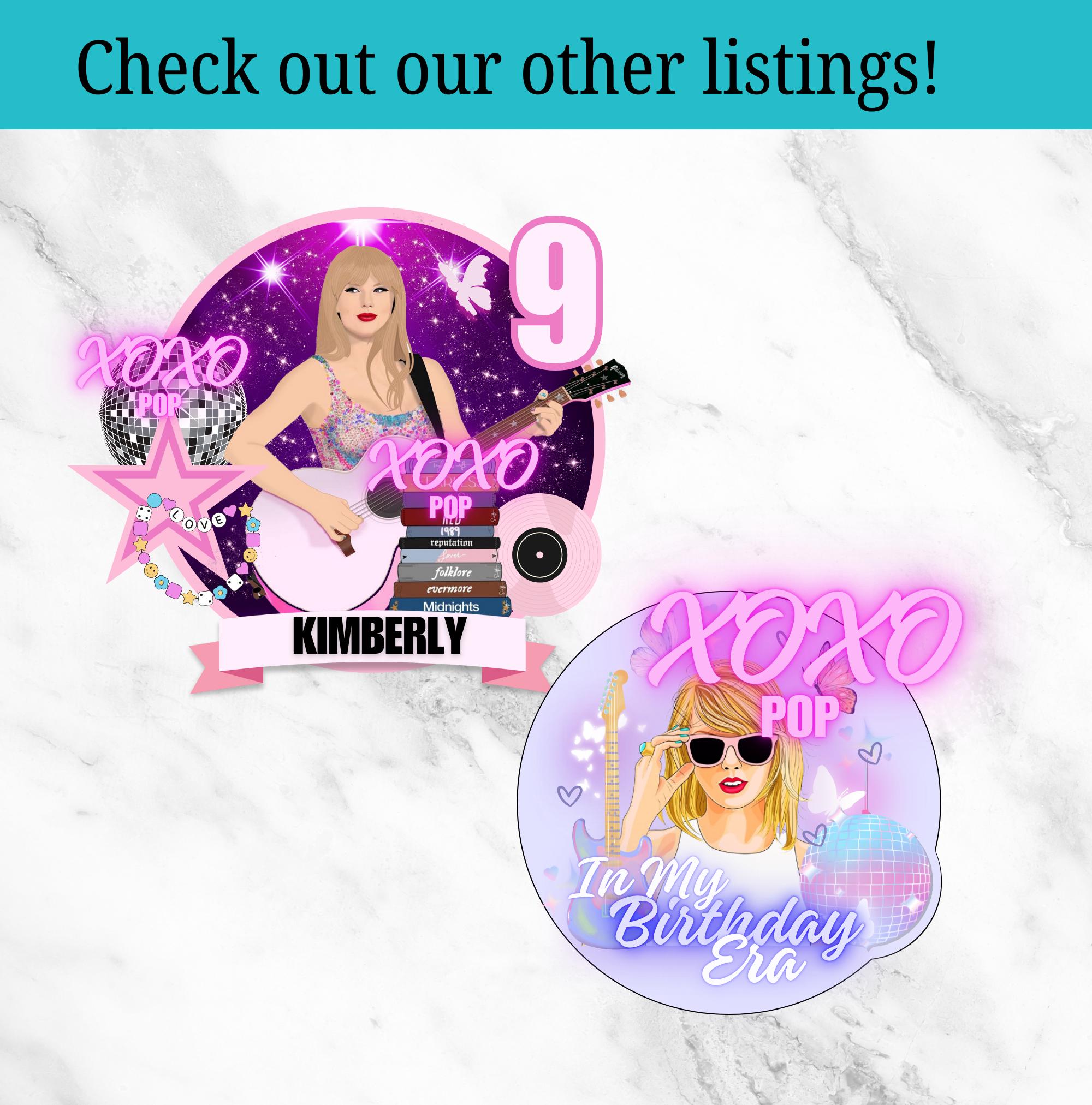 Swiftie Birthday Era Sheet Cake Topper, Instant Download, Printable ...