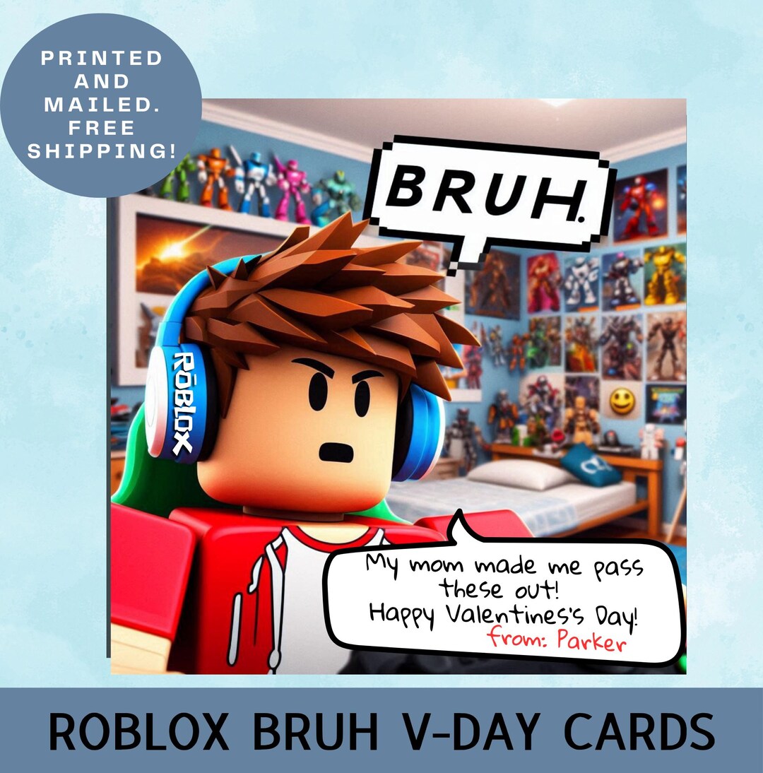 Roblox - Bruh - Personalized Stickers, Mailed, Classroom, Kids, Funny ...