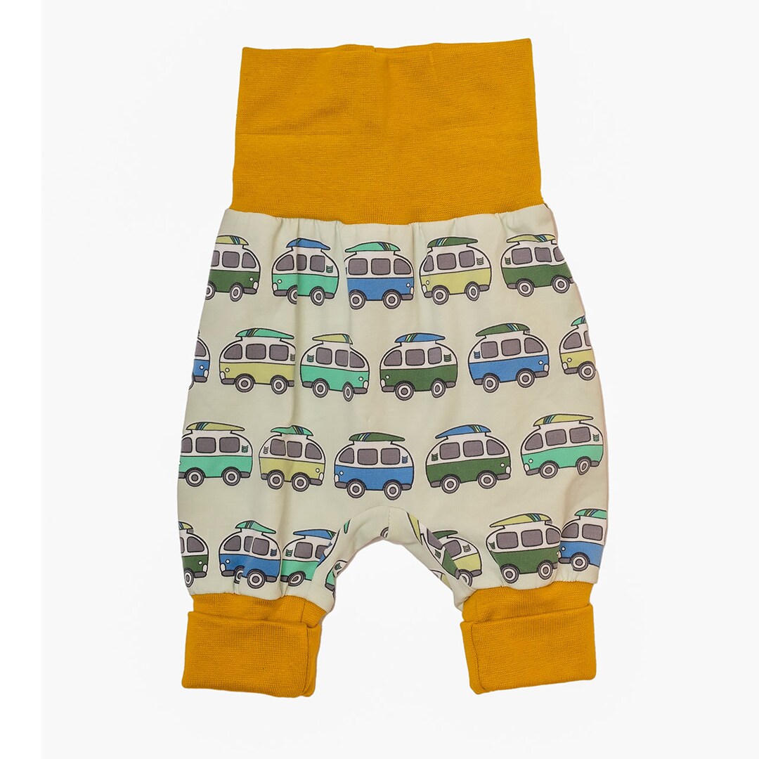 High Waisted Baby Pants With Car Design (mustard) - Etsy