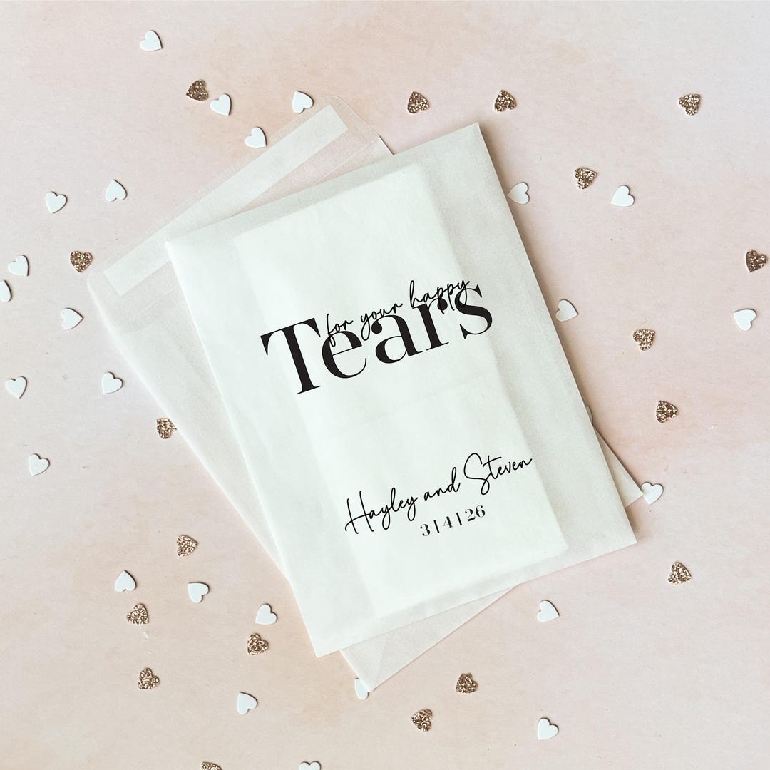 For Your Happy Tears Wedding Tissue Pack: Biodegradable Glassine ...