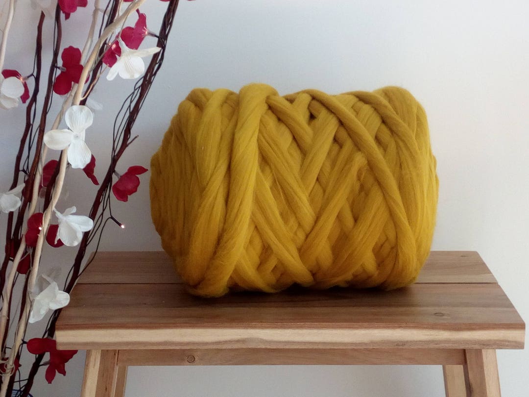 Curry Yellow 100% Merino Wool Tops Roving, Wet Needle Felting, Spinning ...