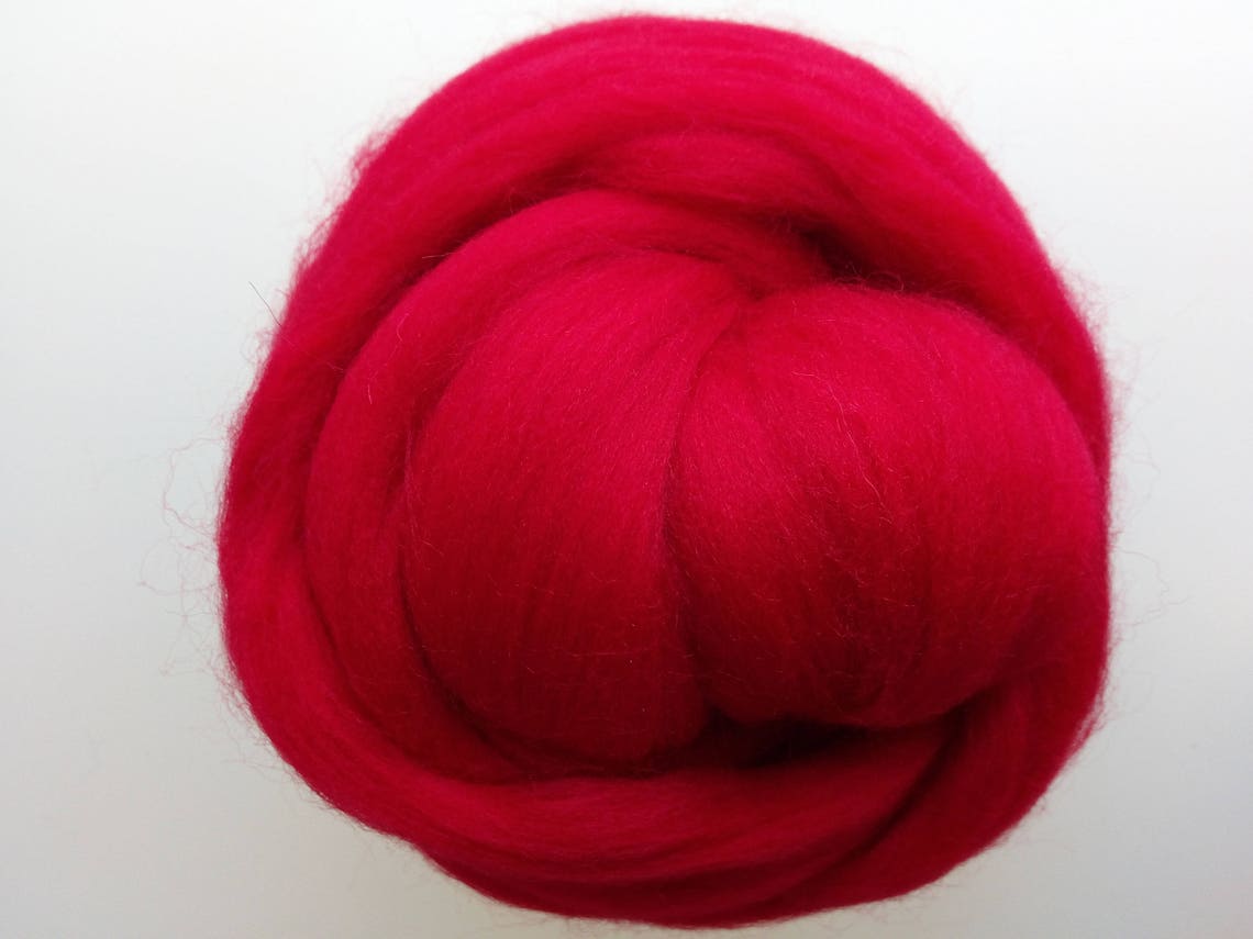 Scarlet Red 100% Merino Wool Tops Roving Felting Spinning - Etsy UK