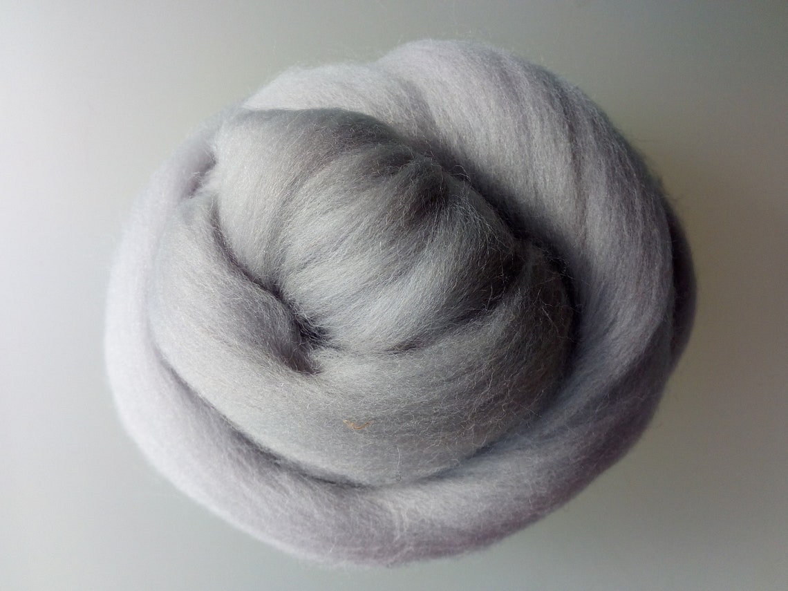 Light Grey 100% Merino Wool Roving Tops Wet Needle Felting - Etsy UK